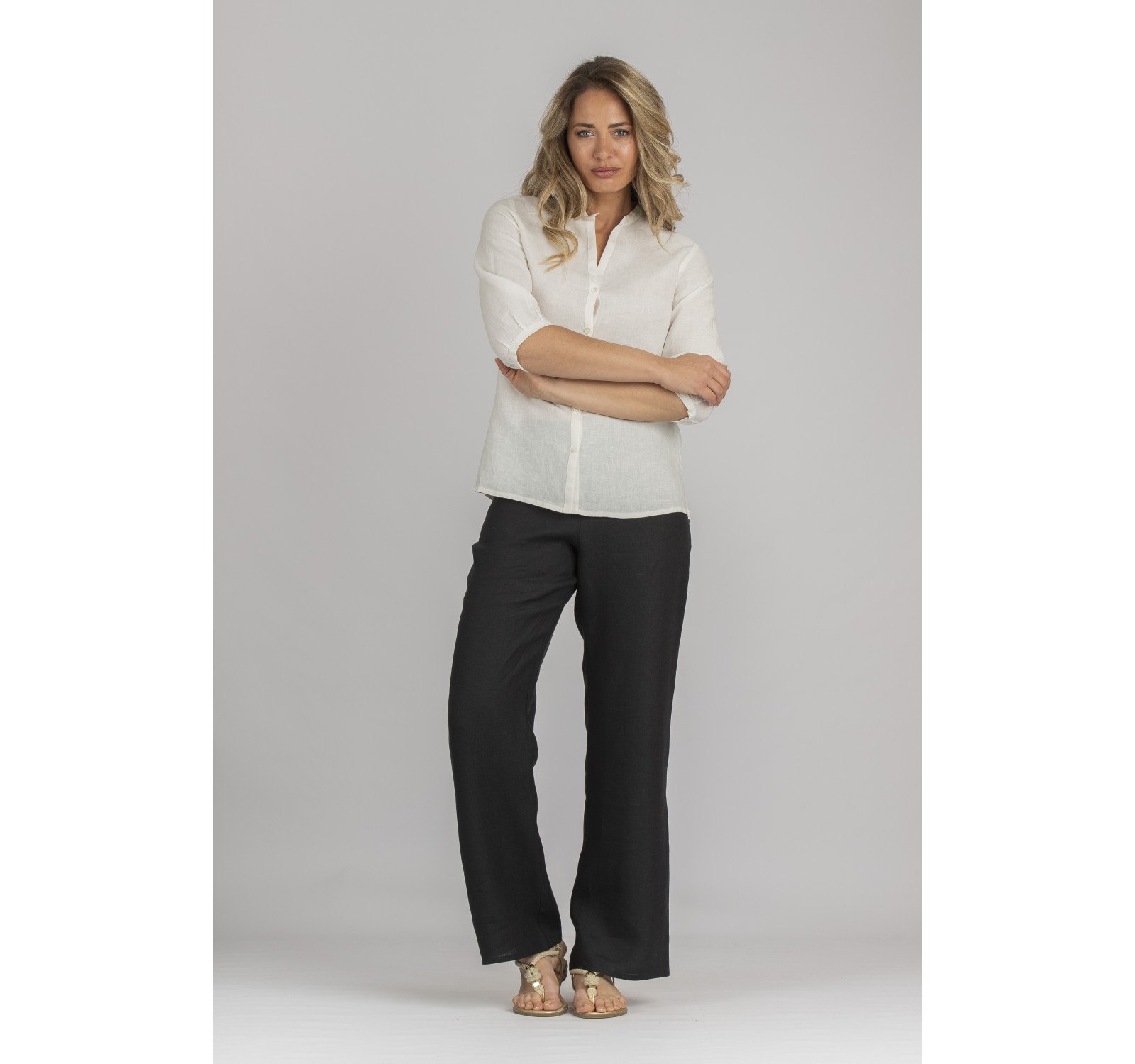 CELIA WHITE LINEN SHIRT FOR WOMEN