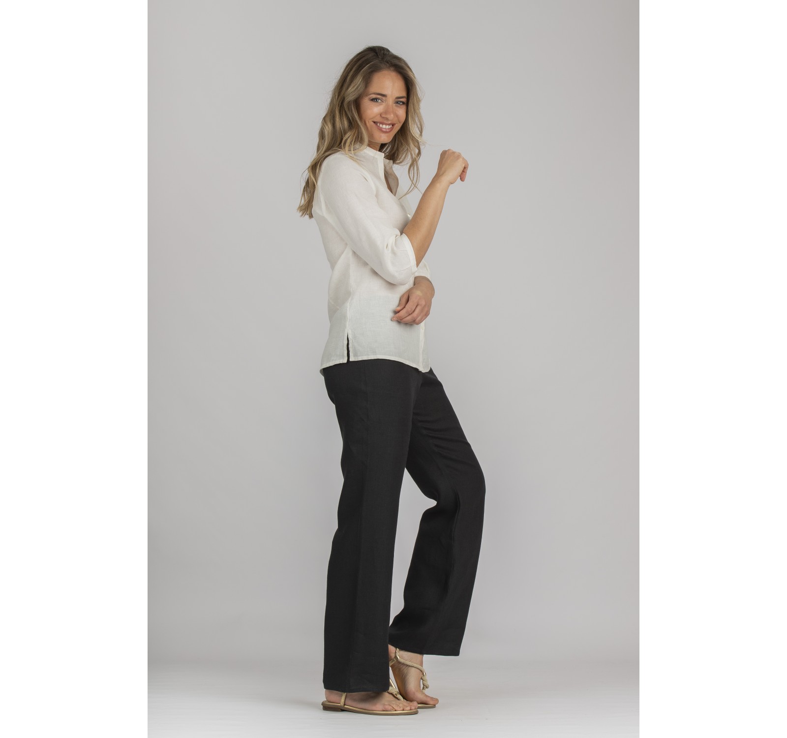 CELIA WHITE LINEN SHIRT FOR WOMEN