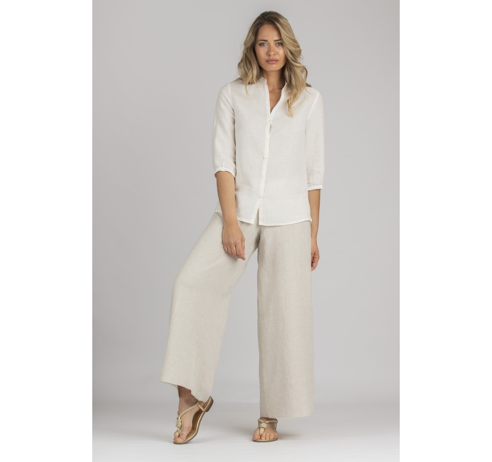 CELIA WHITE LINEN SHIRT FOR WOMEN
