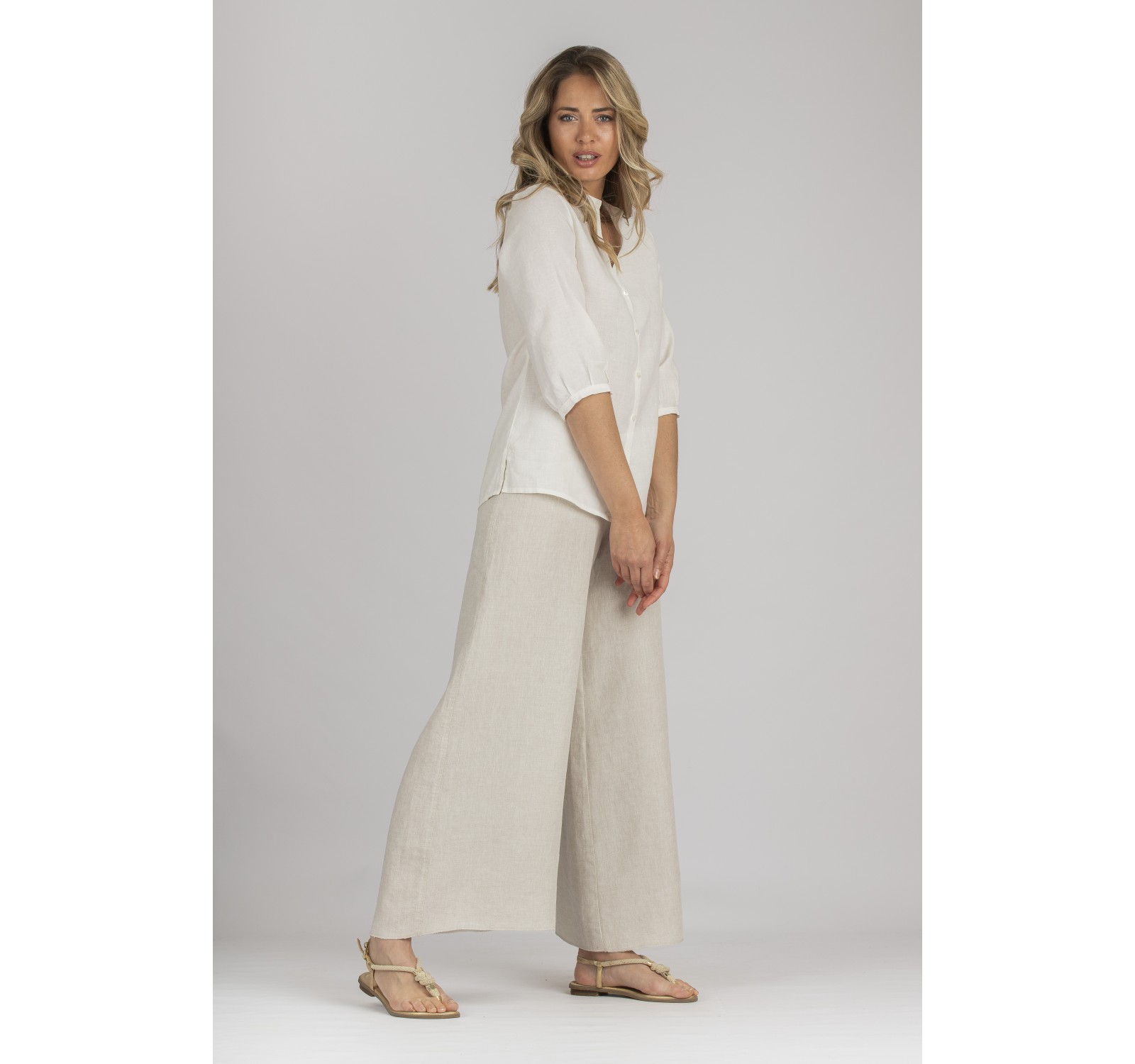 CELIA WHITE LINEN SHIRT FOR WOMEN