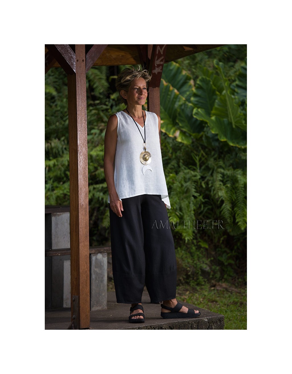 LINEN GAUZE TOP VESUVE